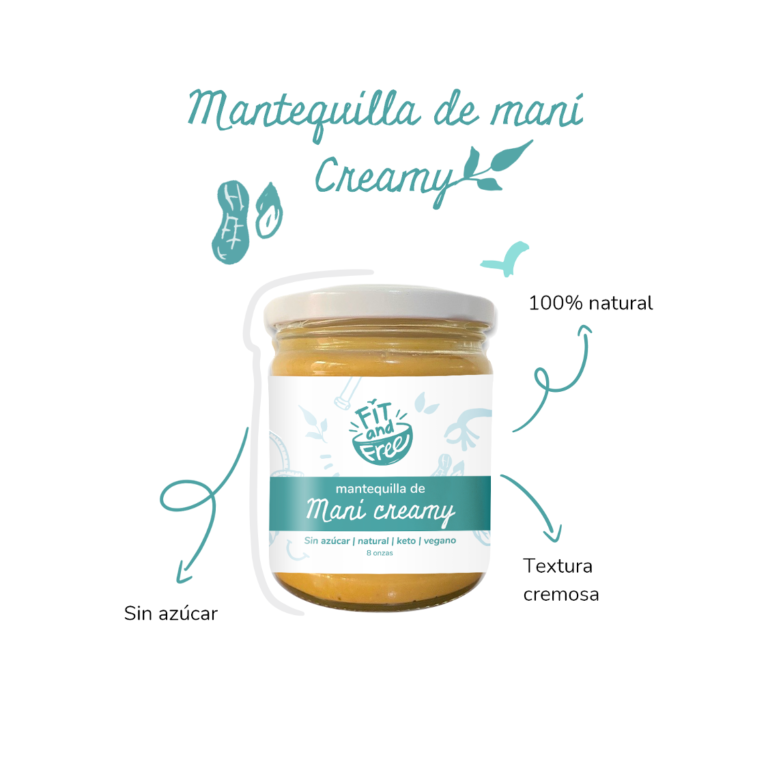 Mantequilla de maní creamy – 8 onzas – Fit and Free
